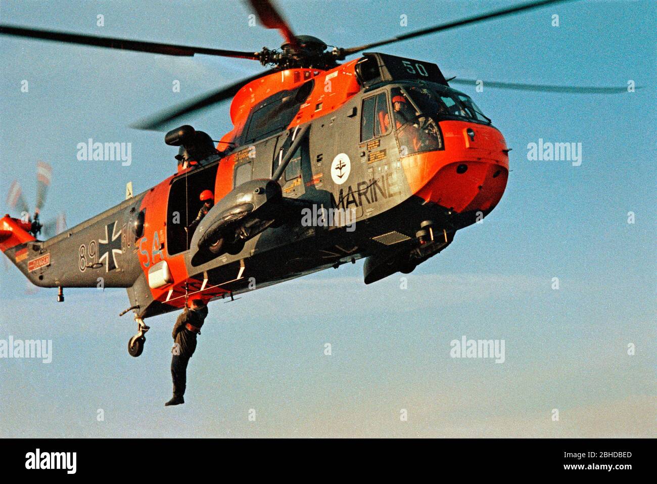 SAR Helicopter of the German Navy in a practice flight, December 14 ...