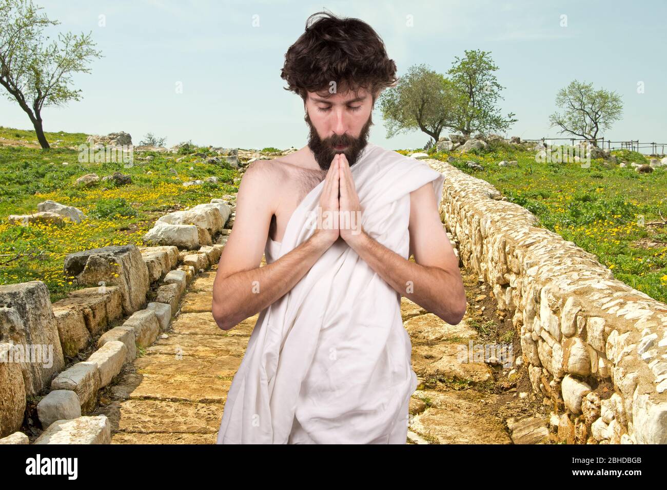 Jesus face praying hi-res stock photography and images - Alamy
