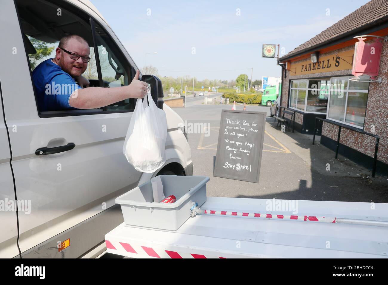 Paddy Mullins collects his order at The Brock Inn, Co. Dublin, where ...