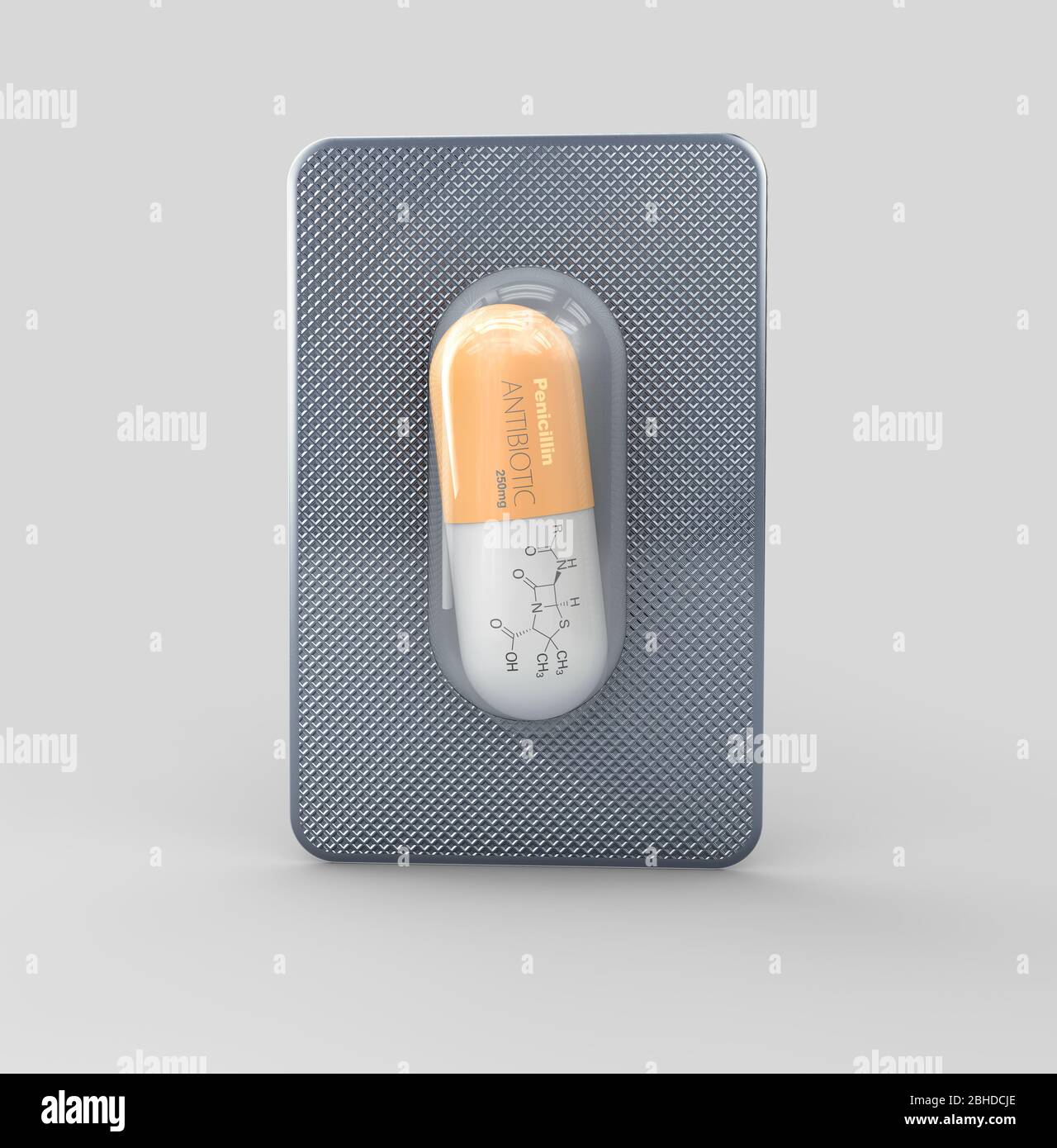 Pill of Penicillin, isolated white 3d Illustration, clipping path ...