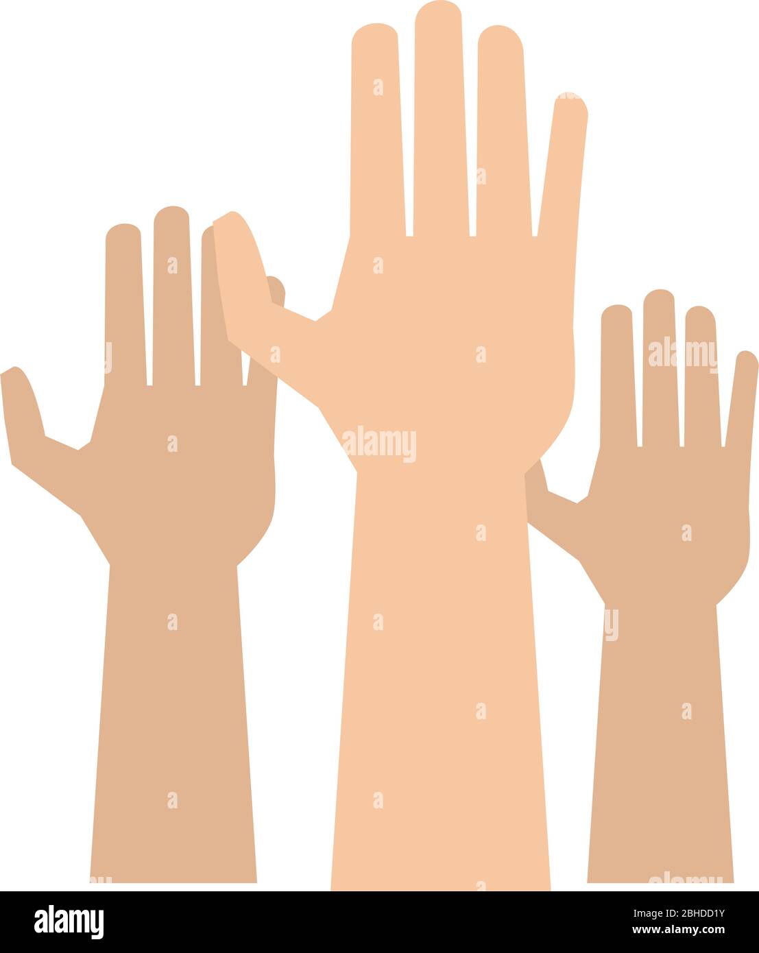 Hands raised up pointing Stock Vector Images - Alamy