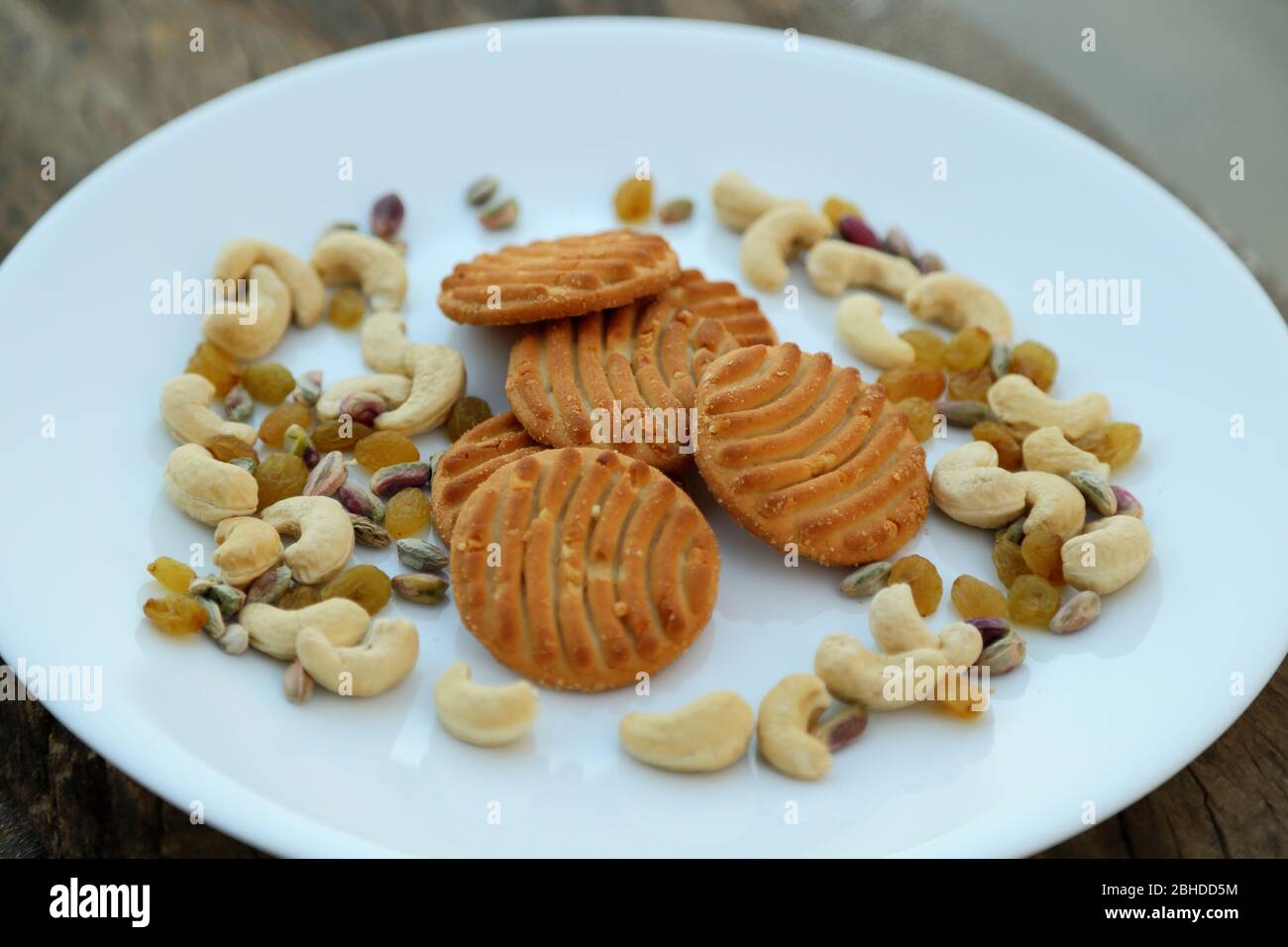 Cookies or biscuits with dry fruits. Healthy food Stock Photo - Alamy