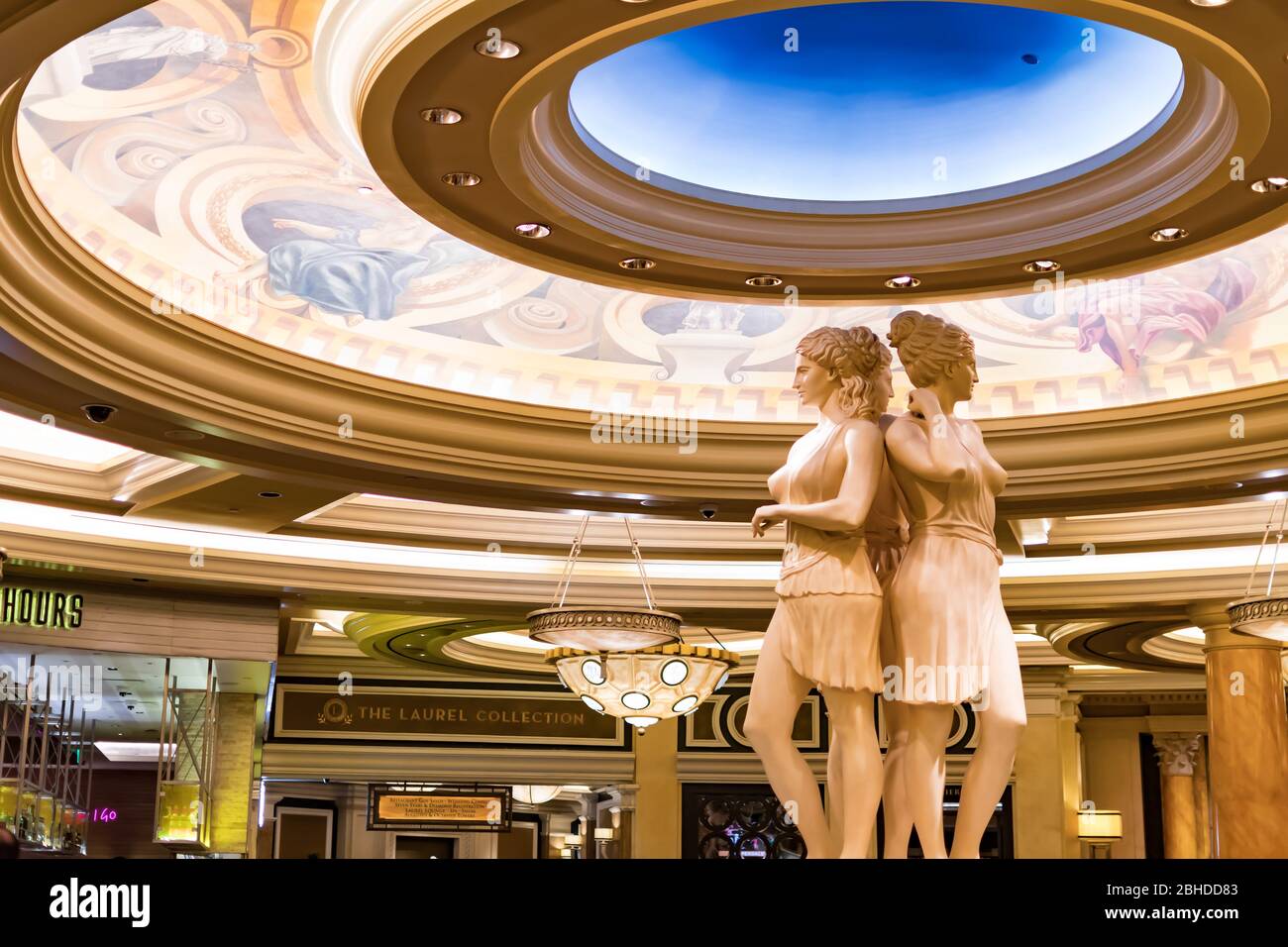 Statue of three goddesses at the Caesars Palace Lobby, Las Vegas Nevada ...