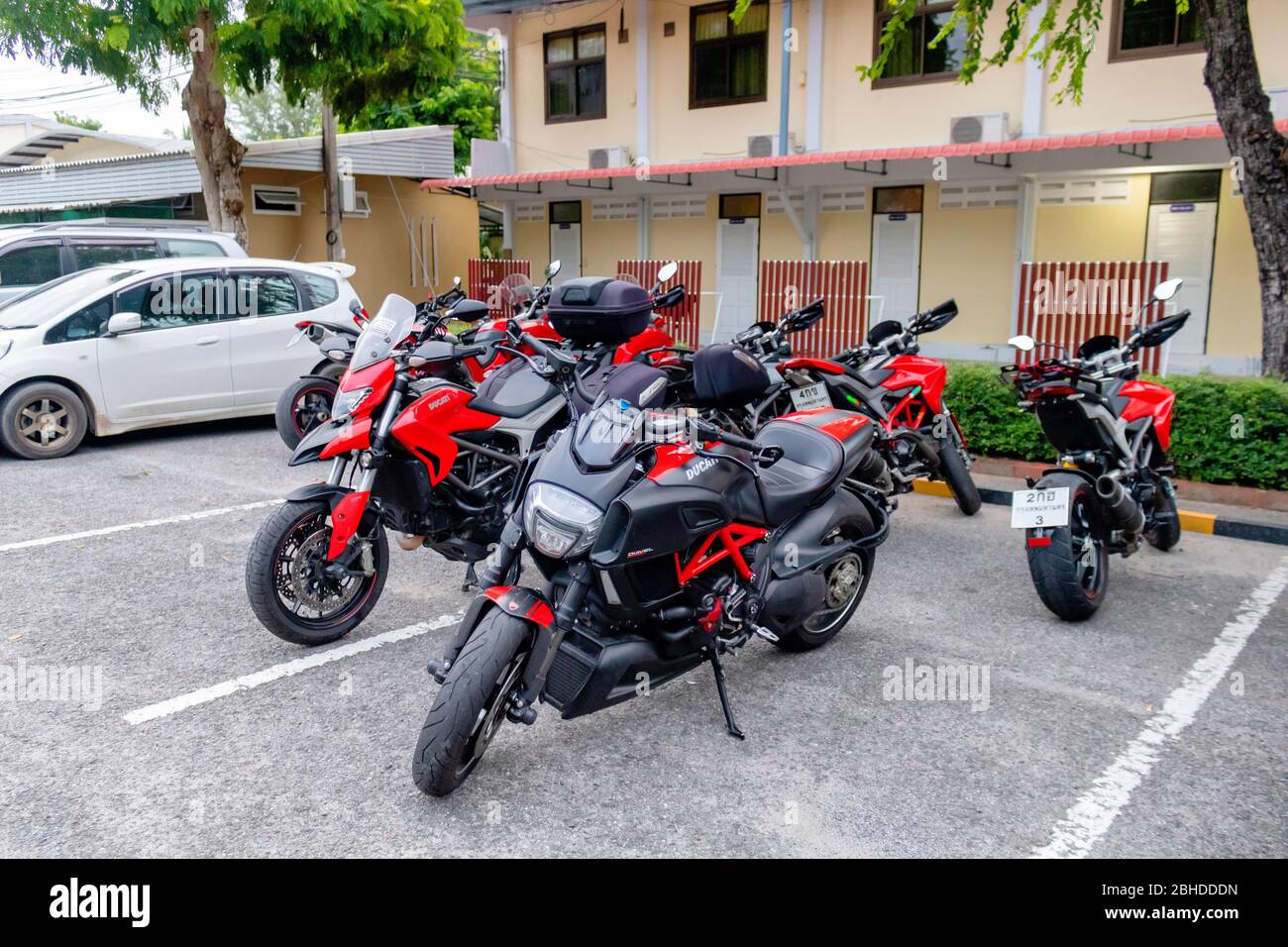 Photo of Group of Ducati motorbike in Thailand road which is very ...