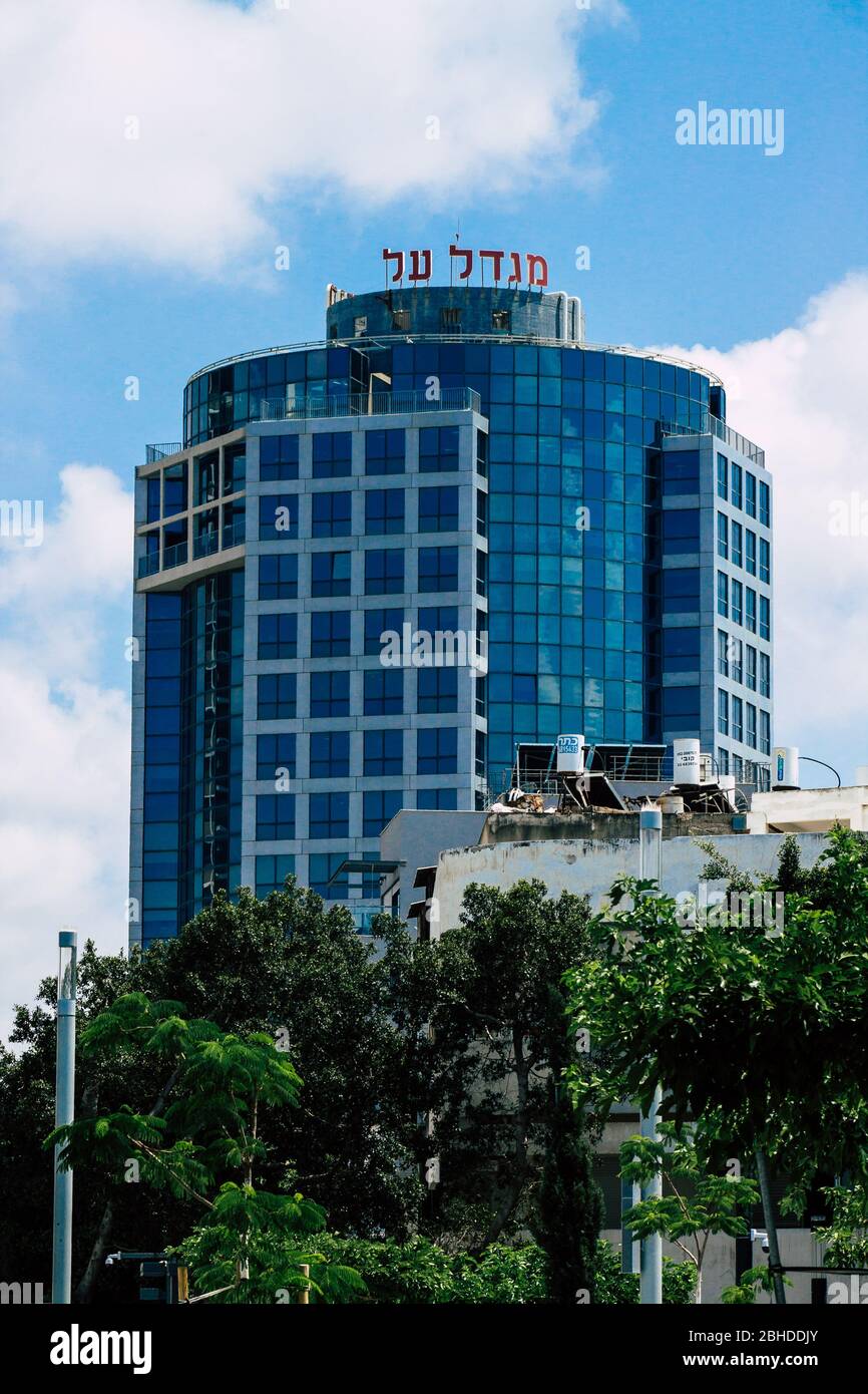 Tel Aviv Israel June 13, 2019 View of traditional building in the ...