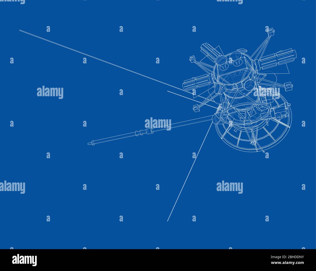 Communication satellite concept outline. Vector Stock Vector Image ...