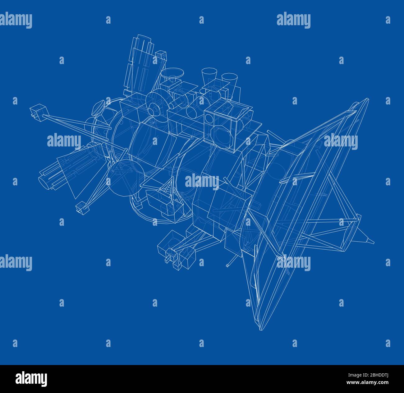 Communication satellite concept outline. Vector Stock Vector Image ...
