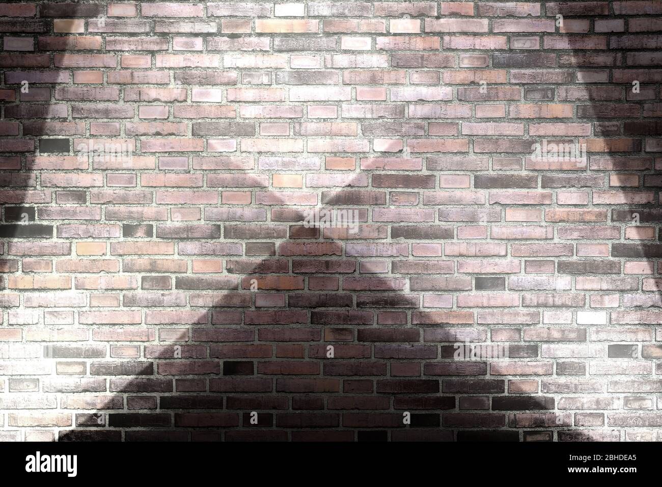 Aged and weathered brick wall textures with bright spotlight ...