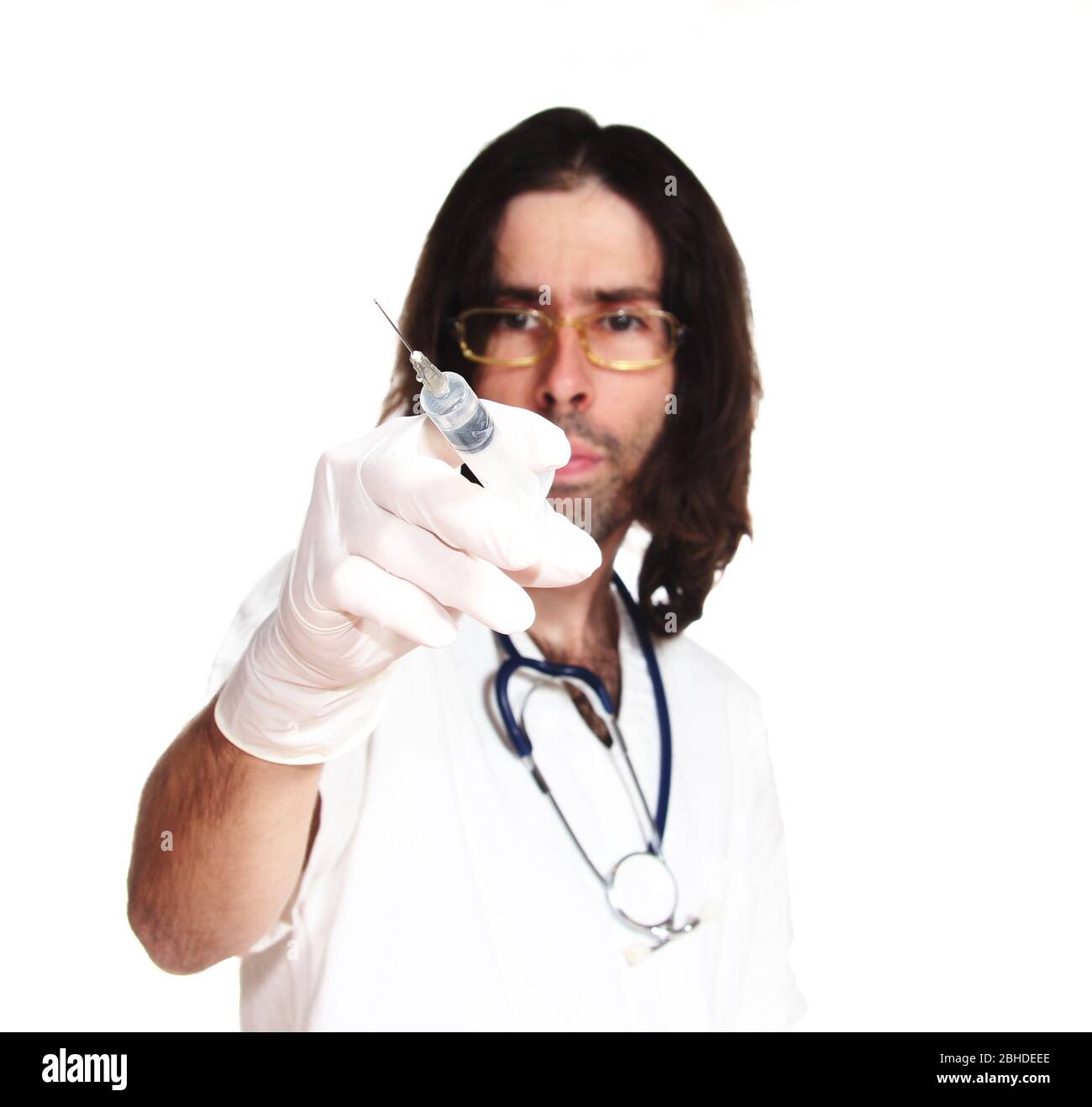 Mad doctor syringe hi-res stock photography and images - Alamy