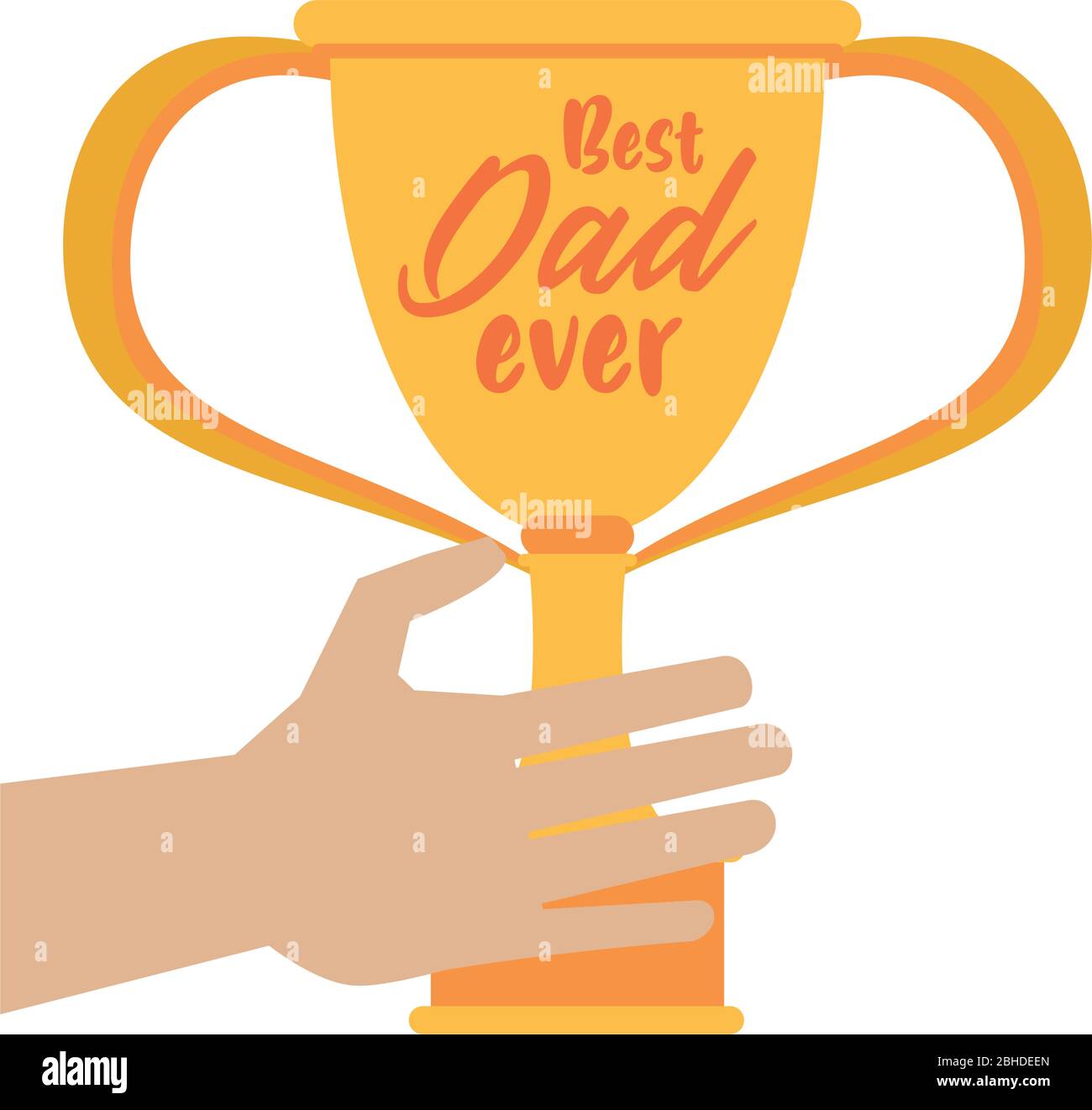 hand lifting trophy cup award best dad Stock Vector Image & Art - Alamy