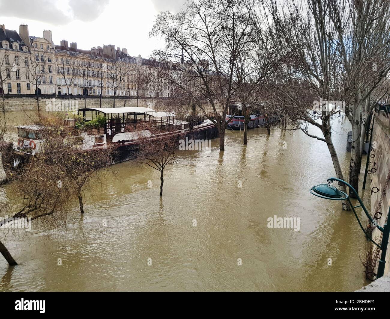 Paris, France - Flooding of the Seine river after days of rain Stock ...