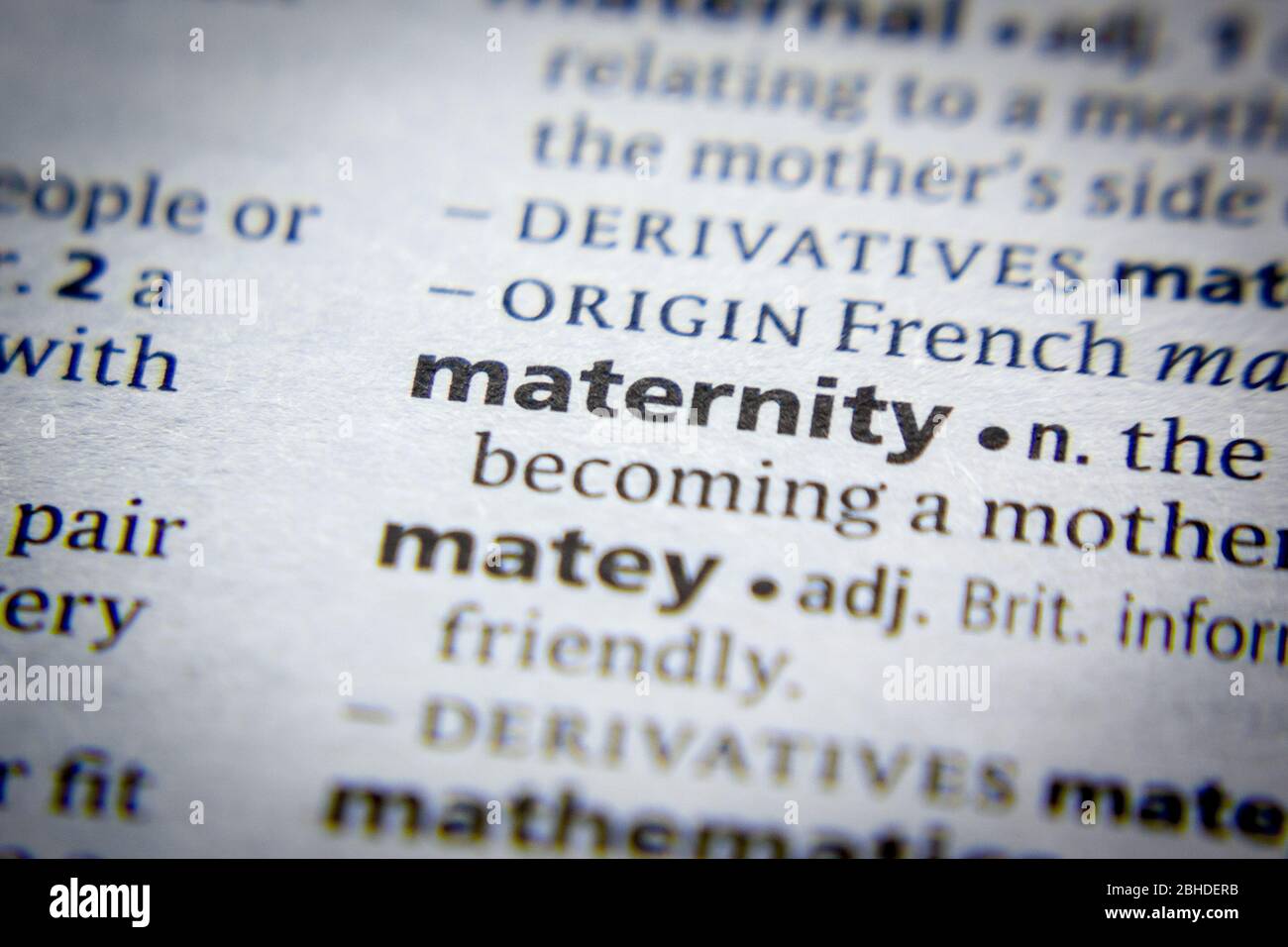 Word or phrase Maternity in a dictionary Stock Photo - Alamy