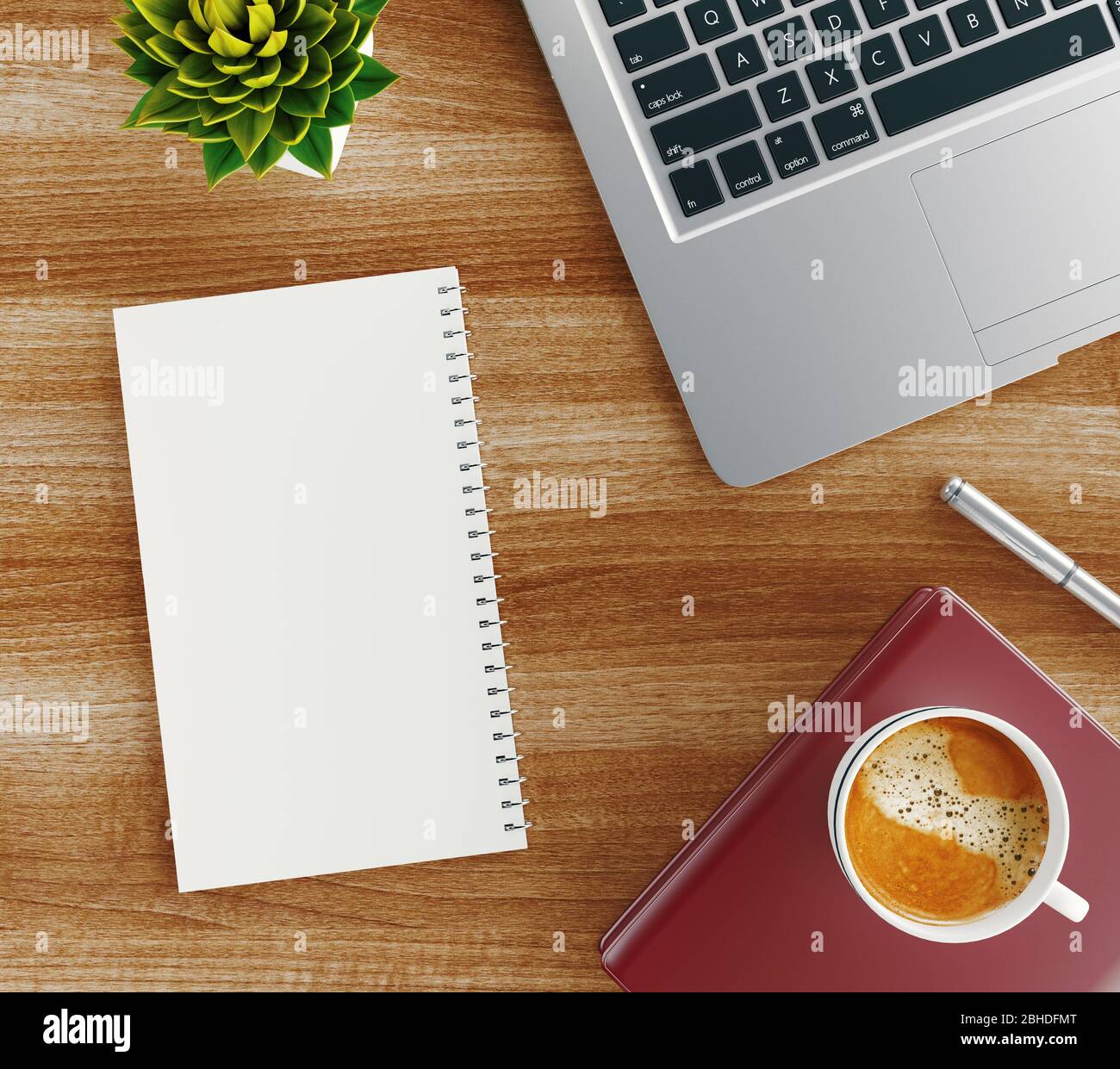 Minimal work space - Creative flat lay photo of workspace desk. Top ...
