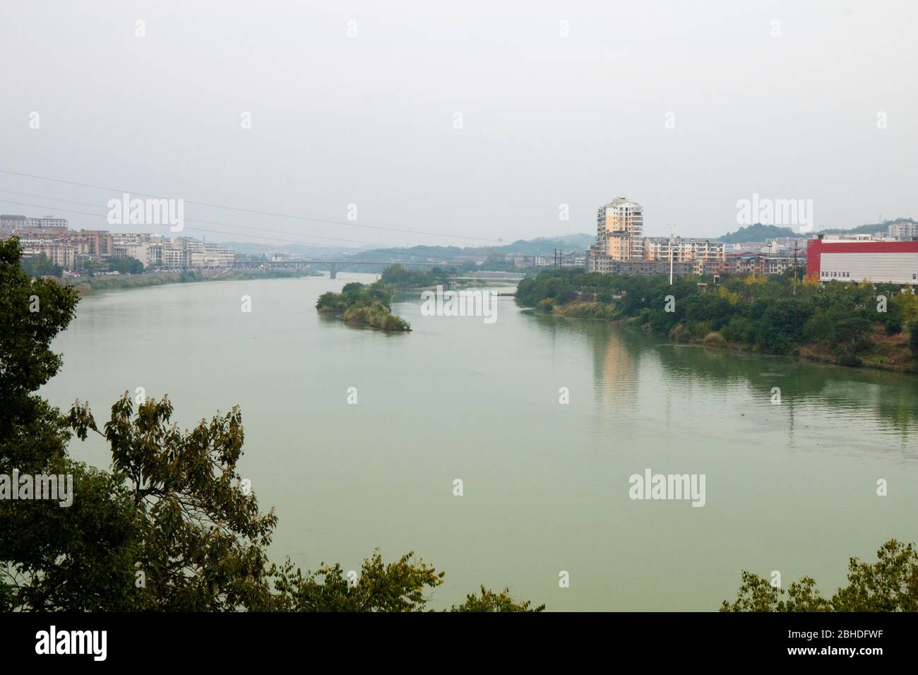 Island in the river Stock Photo - Alamy
