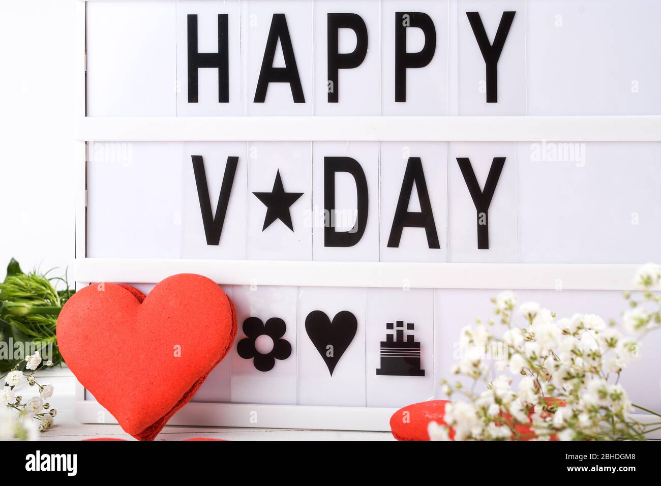 Happy V day light box wording plus mini cake dripping dessert. Spring ...