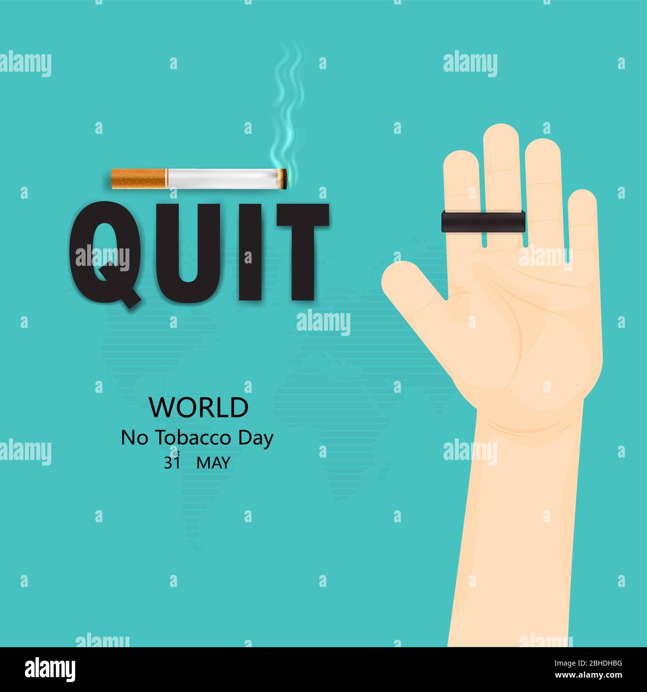 Human hands and cigarette.Quit Tobacco vector logo design template.May ...