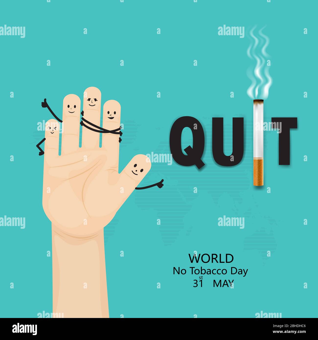 Human hands and cigarette.Quit Tobacco vector logo design template.May ...
