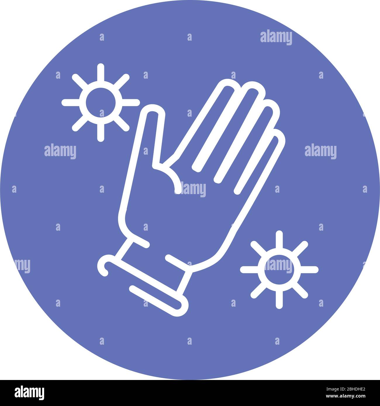 hand with covid19 virus particles block style Stock Vector Image & Art ...