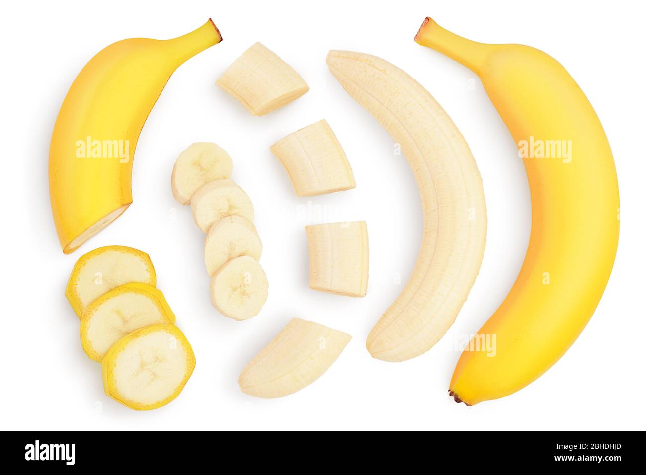banana isolated on white background with clipping path and full depth ...