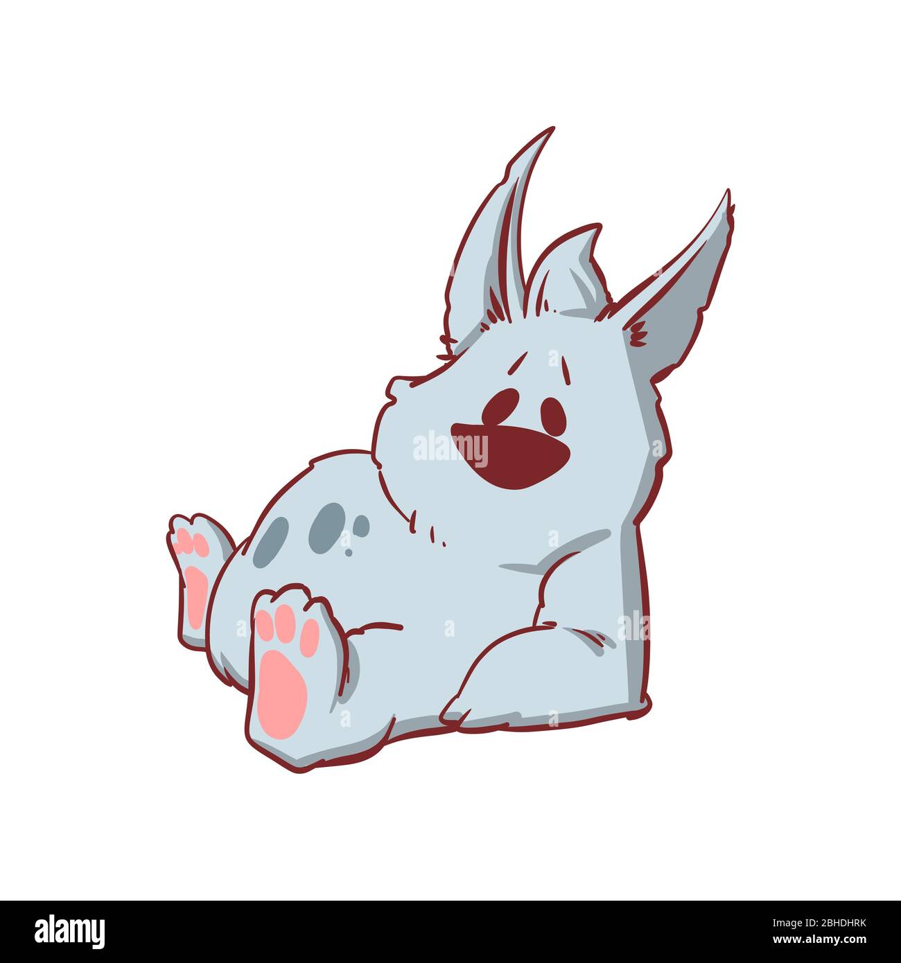 Colorful vector illustration of a tiny baby werewolf, being lazy Stock ...