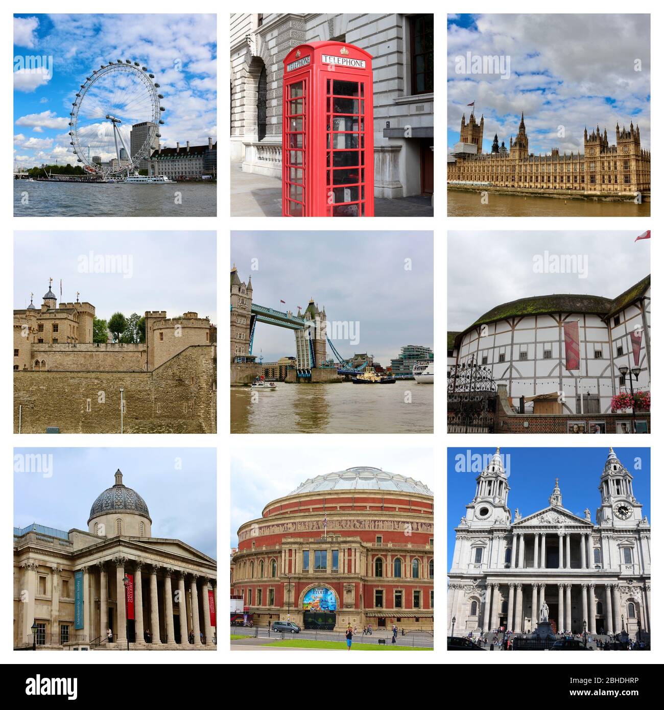 Collage with the most famous pictures of London Stock Photo - Alamy