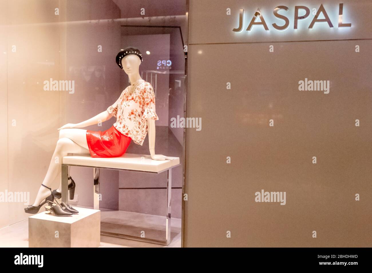 The Jaspal Clothes mannequins with summer collection in the glass ...