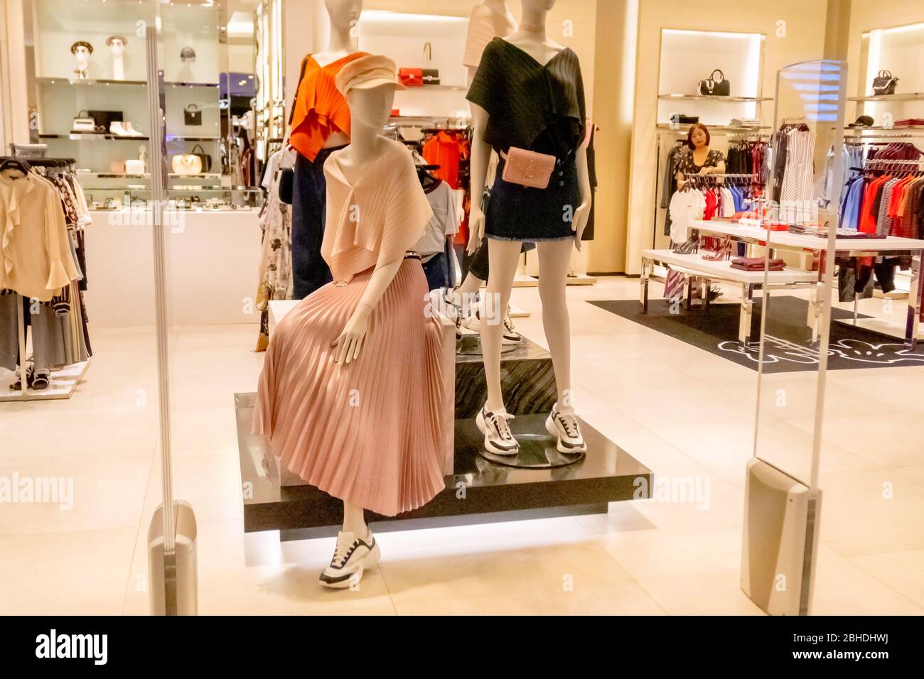 The Jaspal Clothes mannequins with summer collection in the glass ...