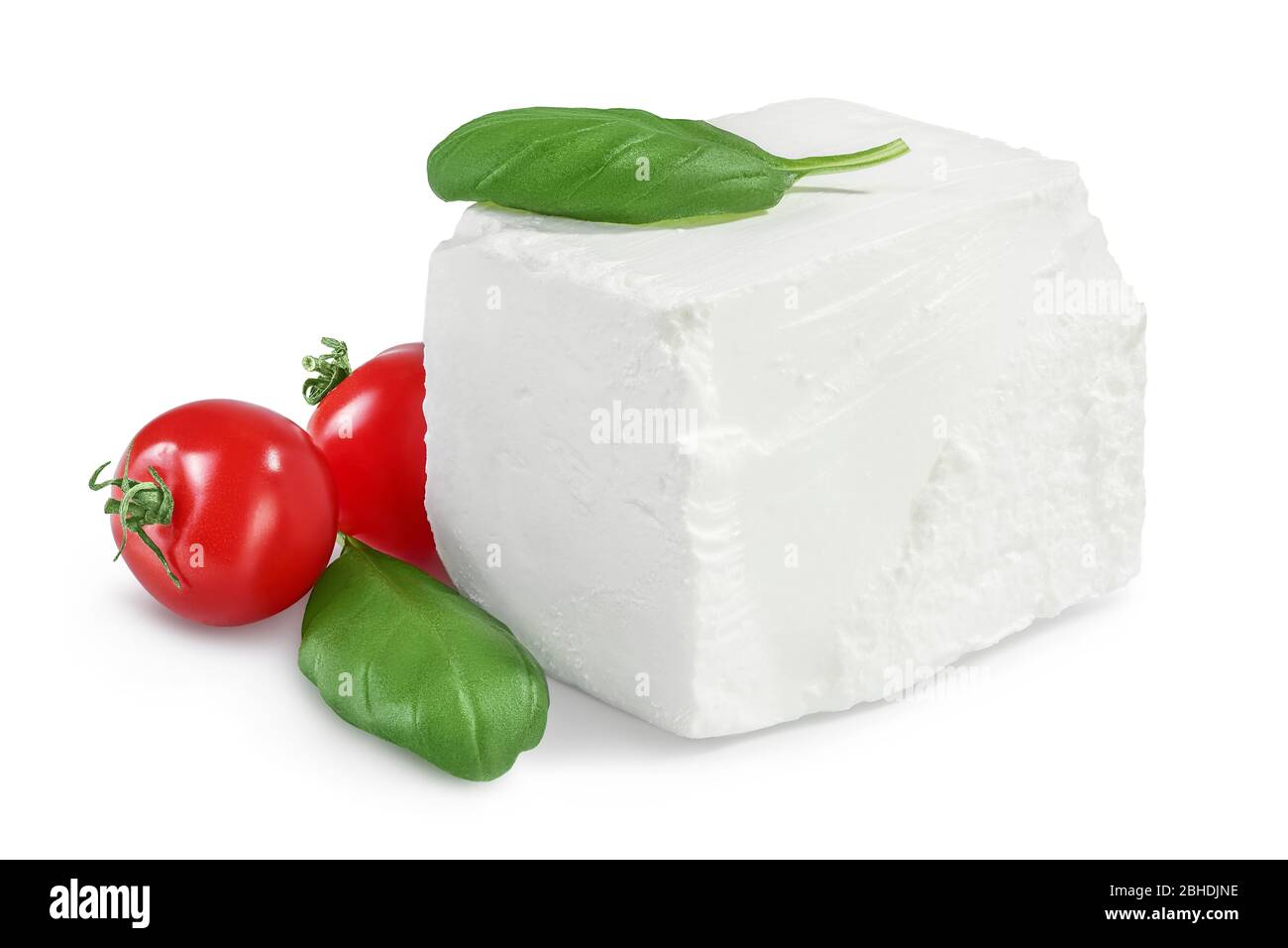 Feta cheese isolated on white background. With clipping path and full ...