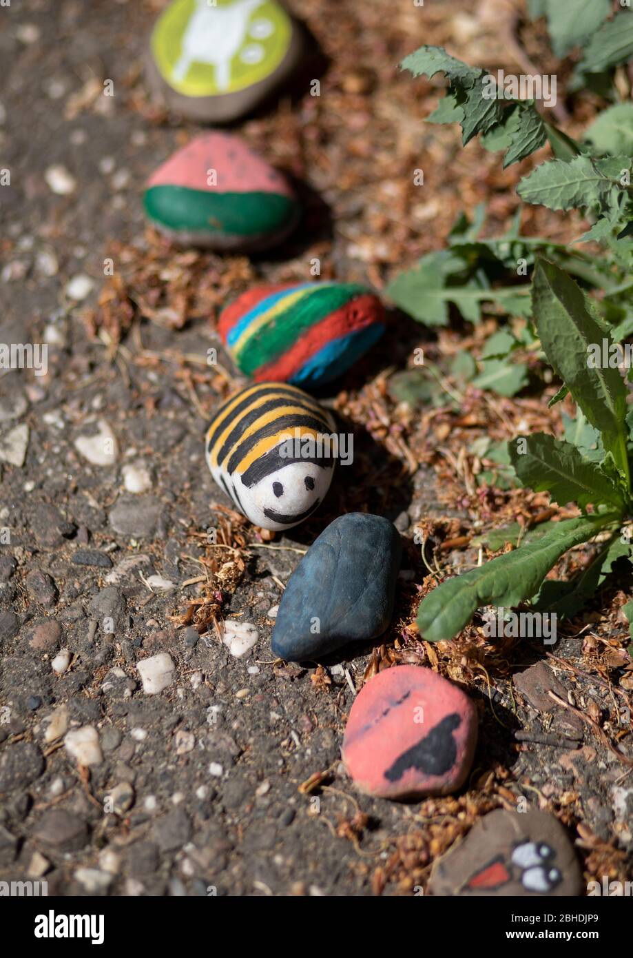 from Childs painted stones in Germany, Cologne Stock Photo - Alamy