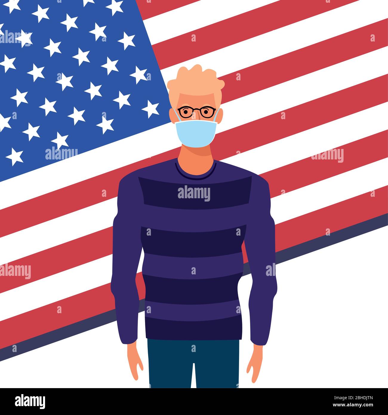 man using face mask with usa flag Stock Vector Image & Art - Alamy