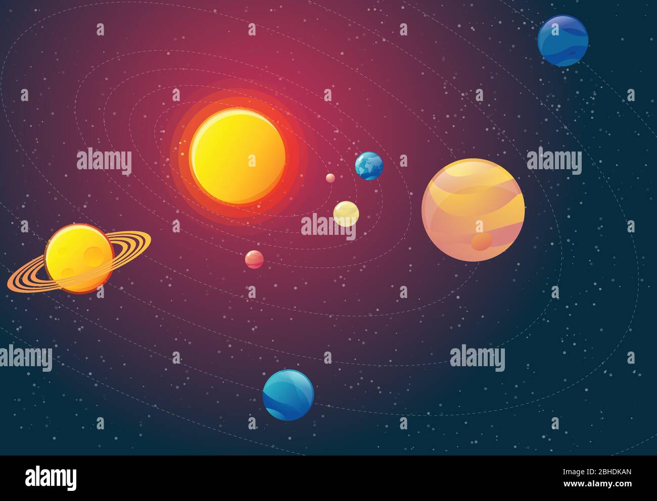 Paper art of space solar system. Night sky, shining stars Stock Vector ...