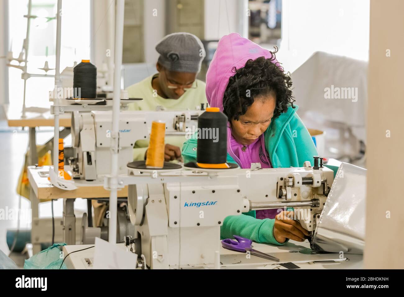 Johannesburg, South Africa - May 2, 2017: African female seamstresses ...