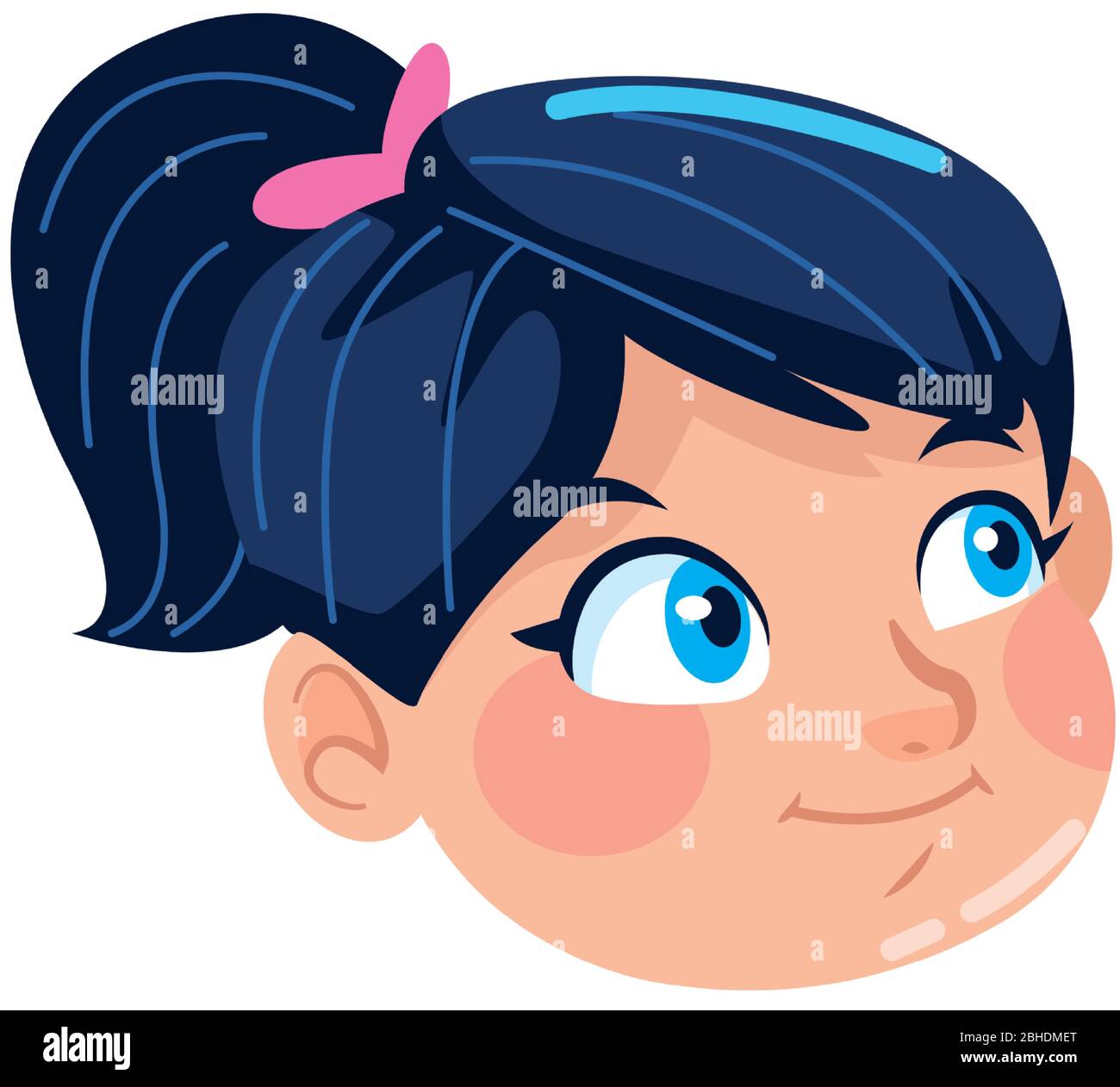 cute little girl head character Stock Vector Image & Art - Alamy