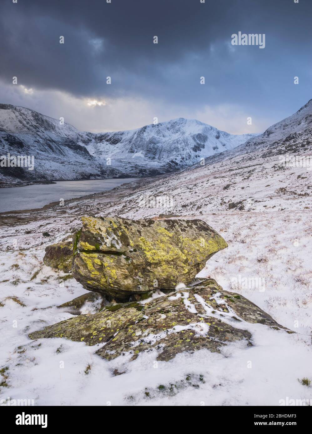 Llanberis and the Ogwen Valley in Winter conditions, Snowdonia, Wales ...
