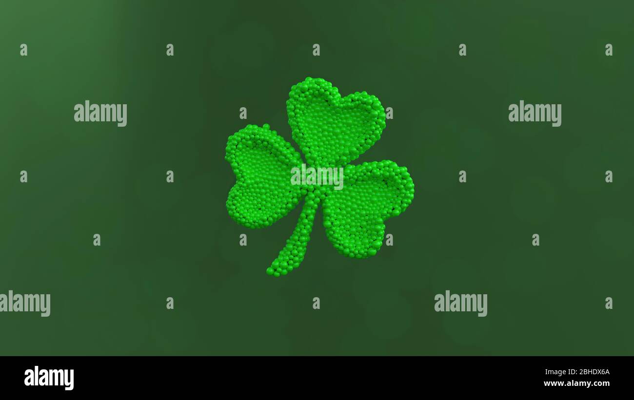 Clover shape made out of shiny spheres. 3D rendering Stock Photo - Alamy