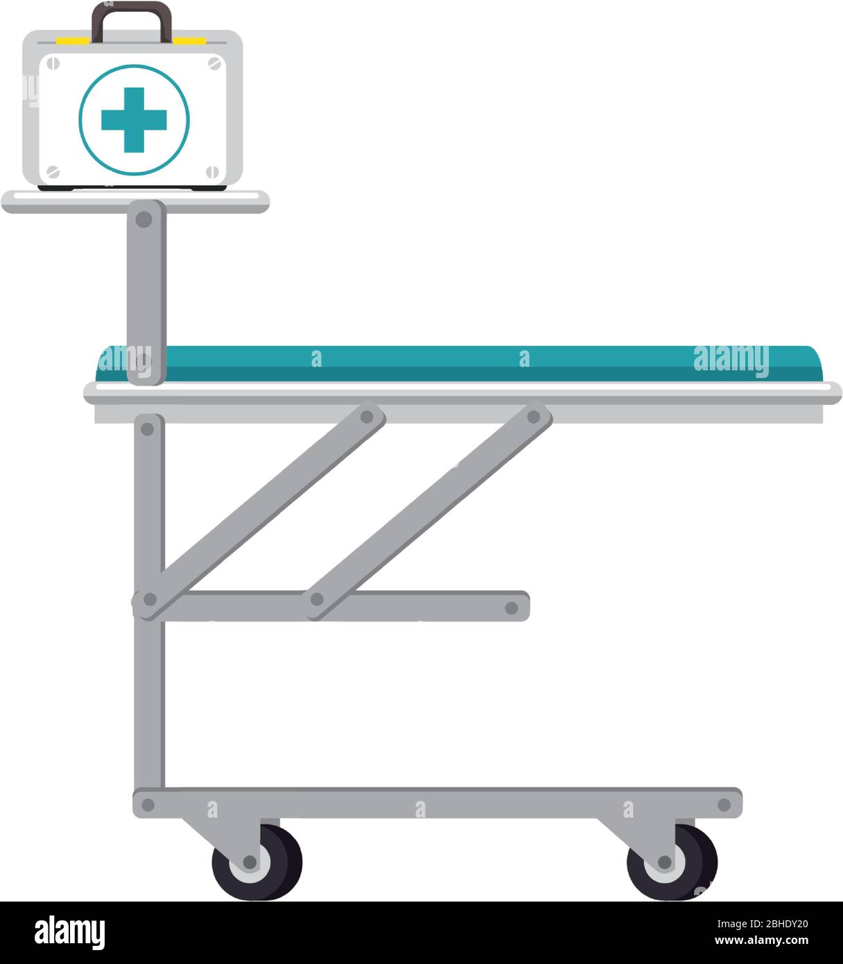 stretcher medical with first aid kit Stock Vector Image & Art - Alamy