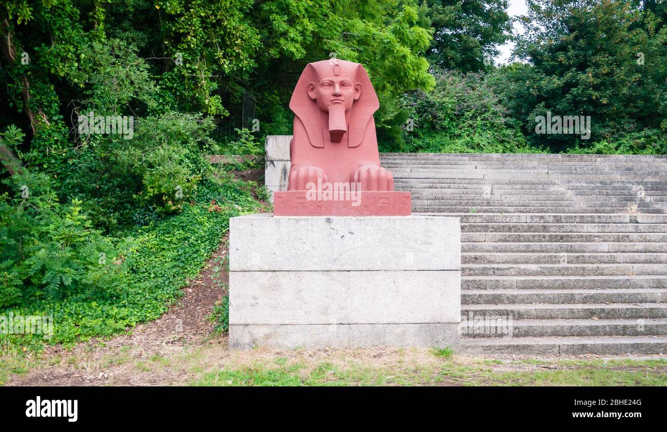 Stone sphinx standing on the remains of the old Crystal Palace in ...