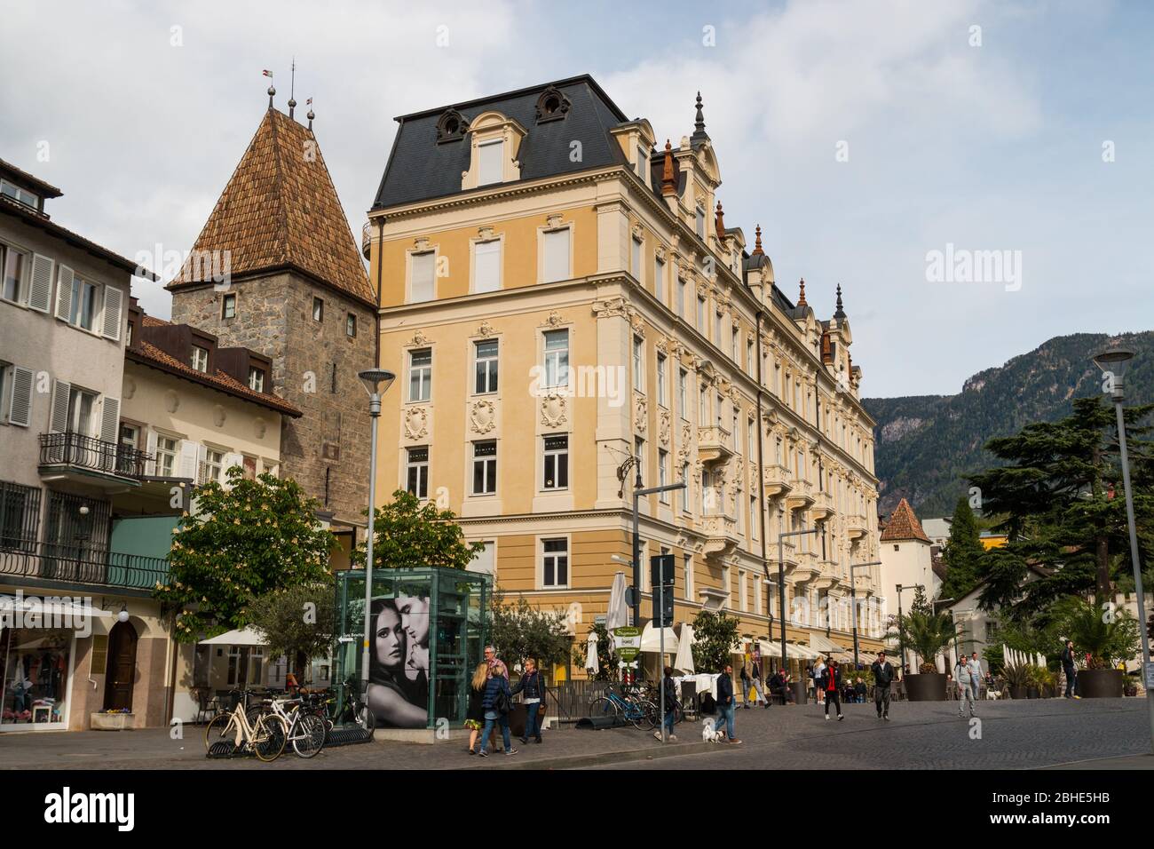 Glimpse of the historic center of Merano, Meran, Bolzano, Trentino Alto ...
