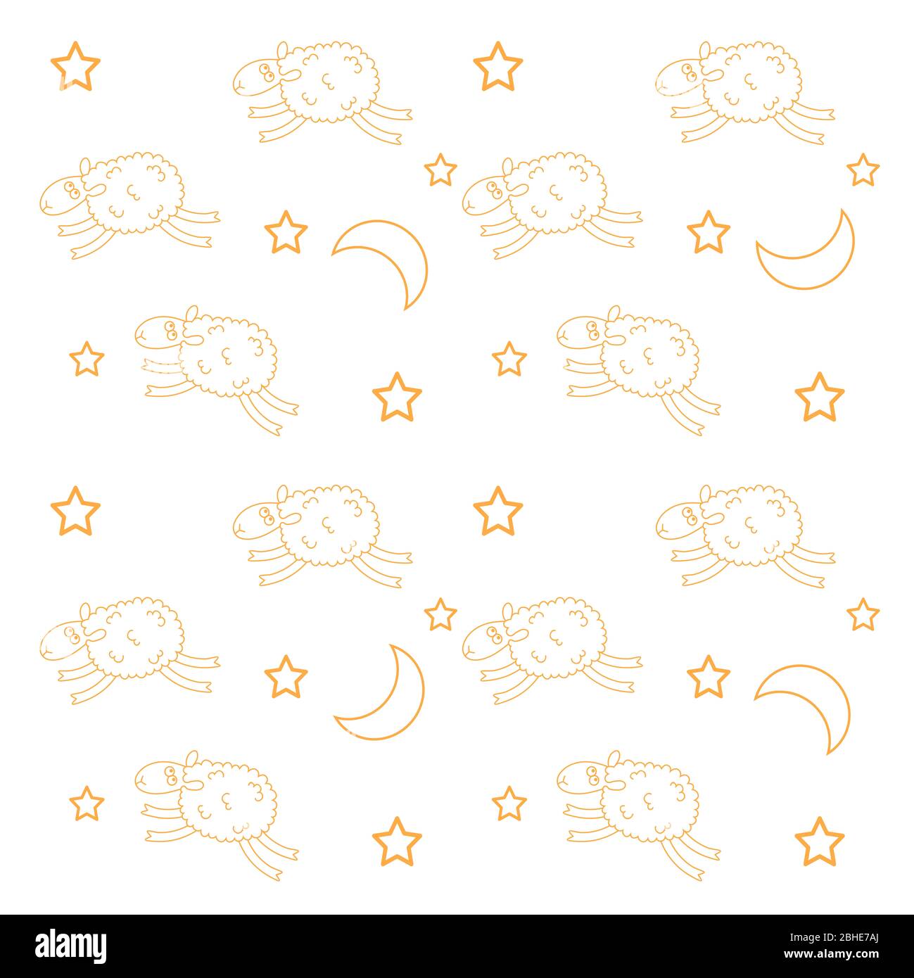 A set of gold sheeps with a gold stars and moon.,illustrations Stock ...