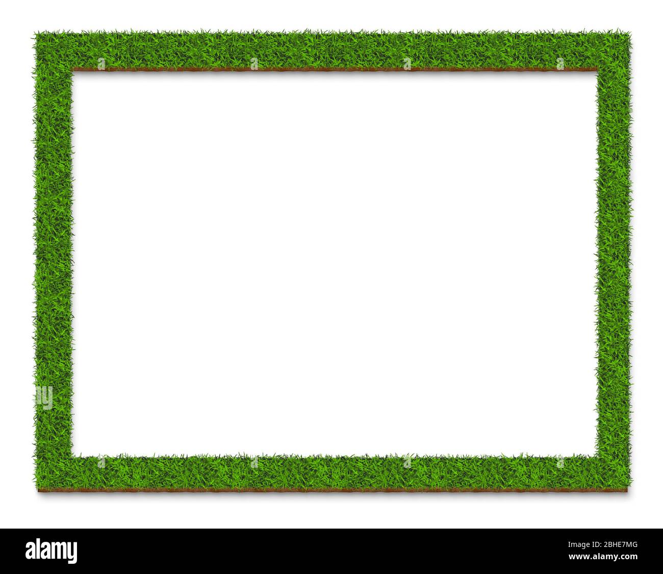 green grass frame plate surface, isolated on a white background for ...