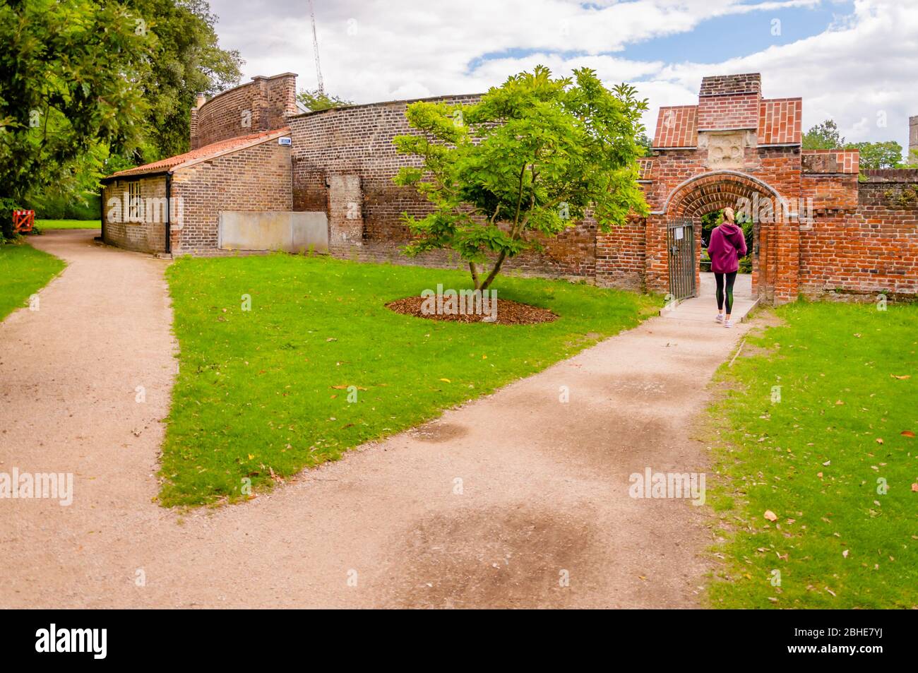 Garden Gate Entrance & Wall with Magnolia Tree at Fulham Palace, Bishop ...