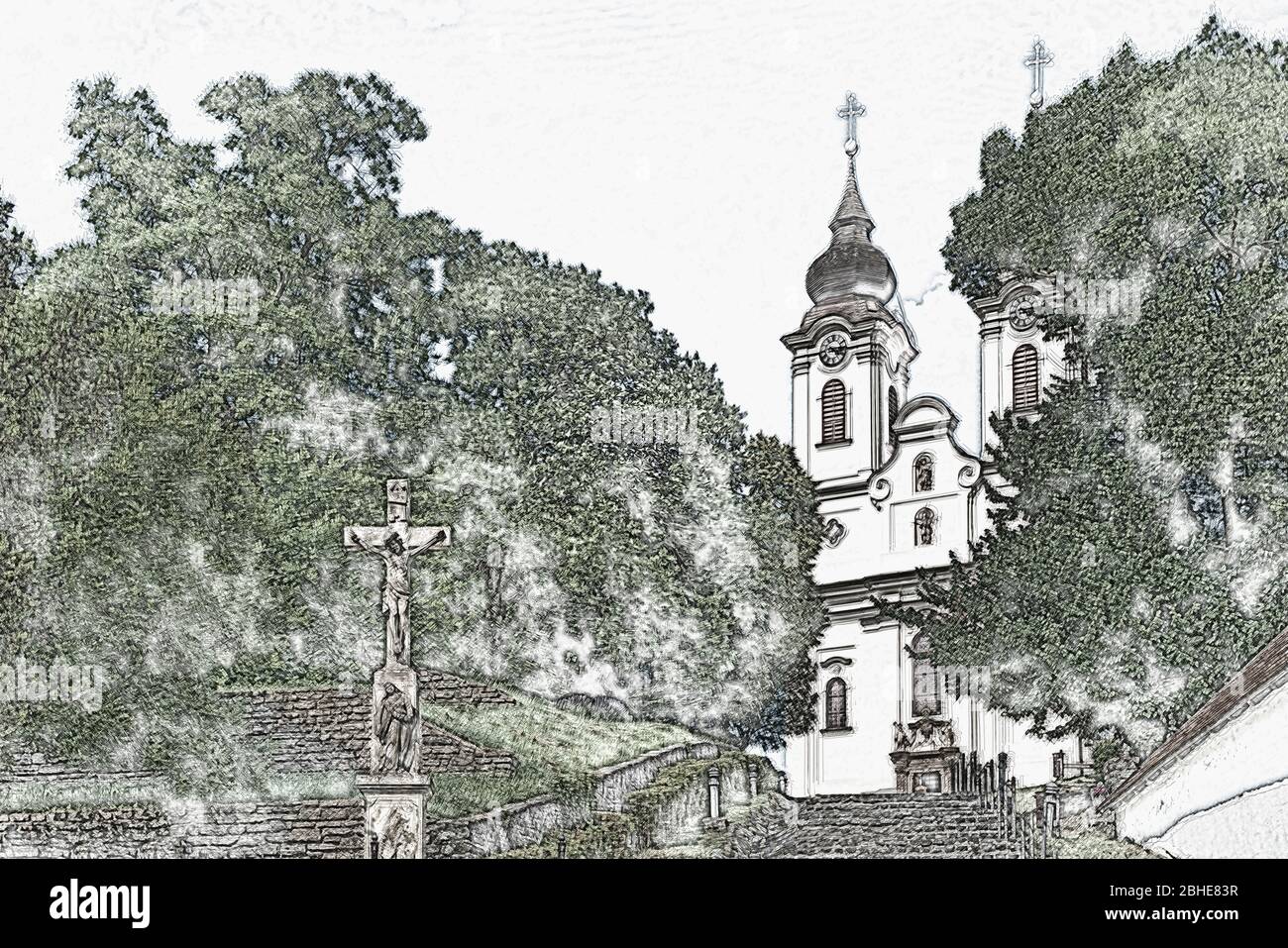 Tihany Abbey was built between 1740 and 1754 in Baroque style, Tihany ...