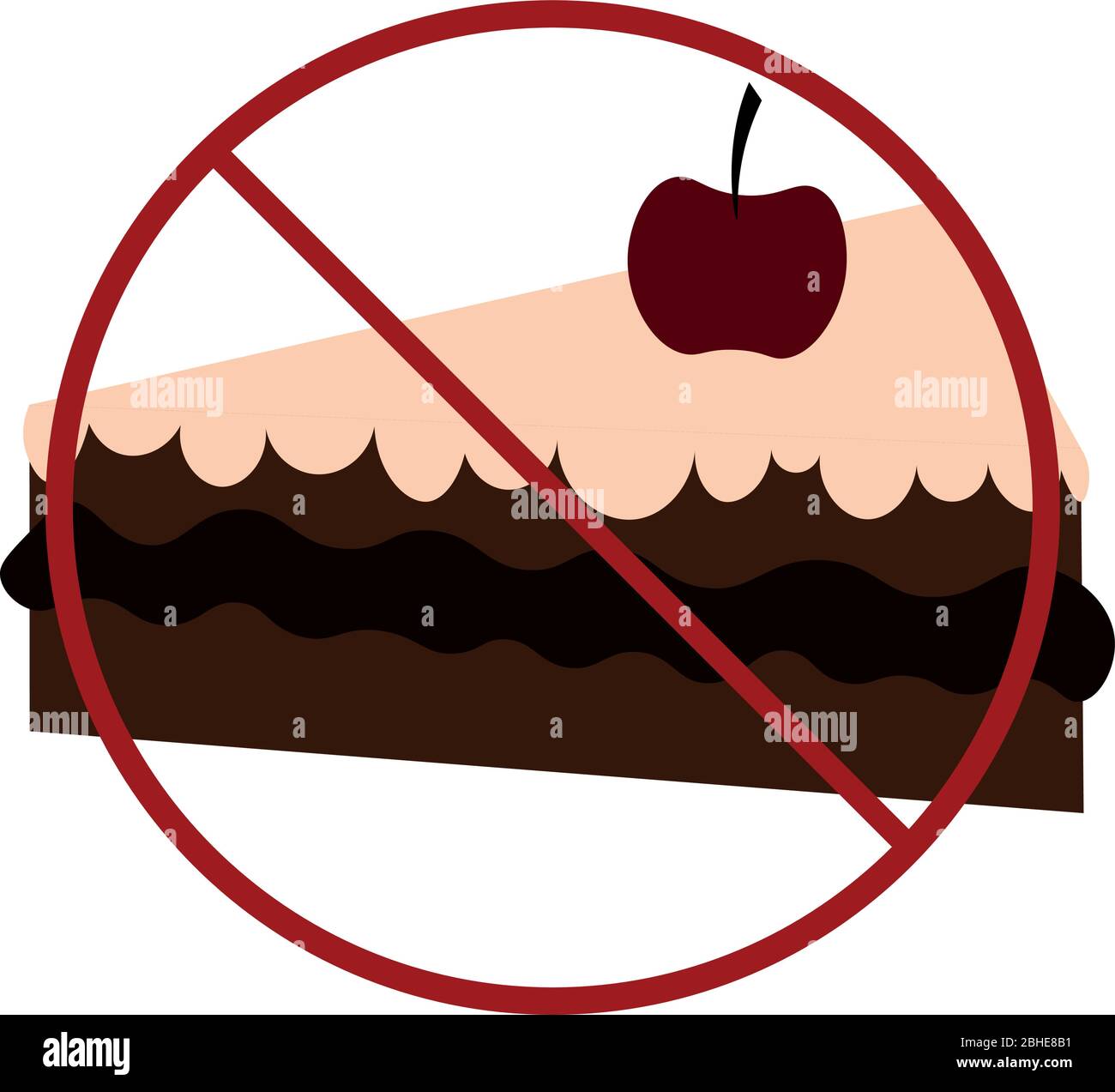 Ban on sweets. Cherry and chocolate cake. Diet for diabetics and ...