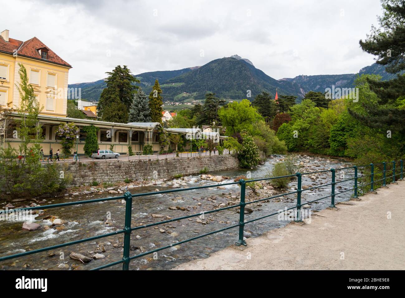 Glimpse of the historic center of Merano, Meran, Bolzano, Trentino Alto ...