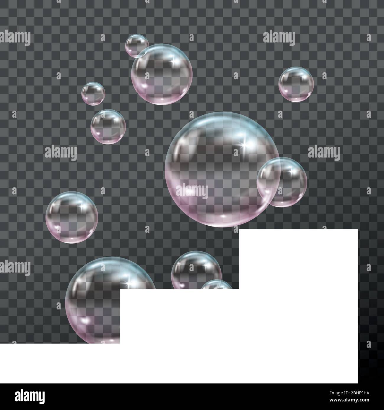 Flying transparent soap bubbles on checkered background Stock Vector ...