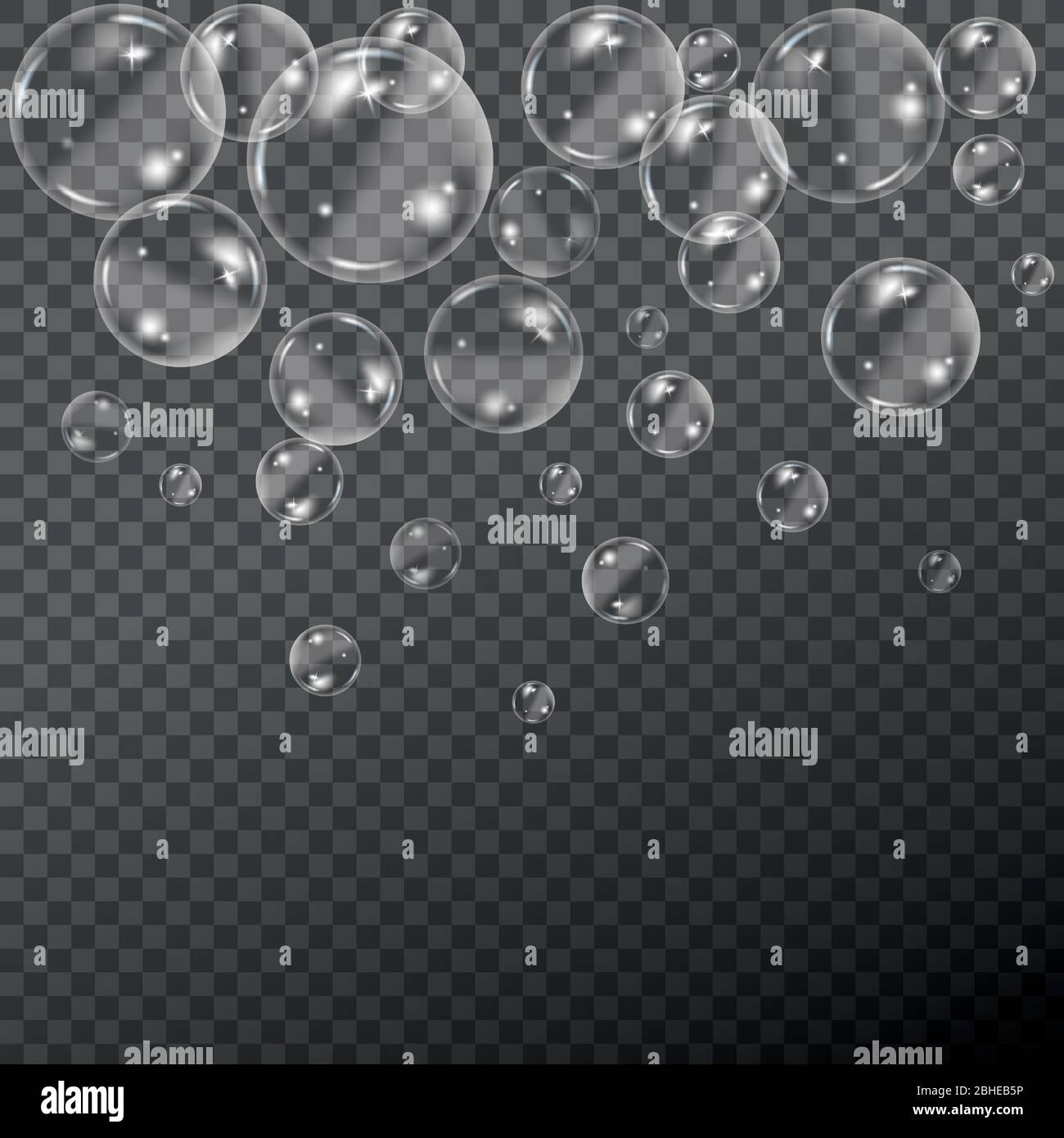 Flying transparent soap bubbles on checkered background Stock Vector ...
