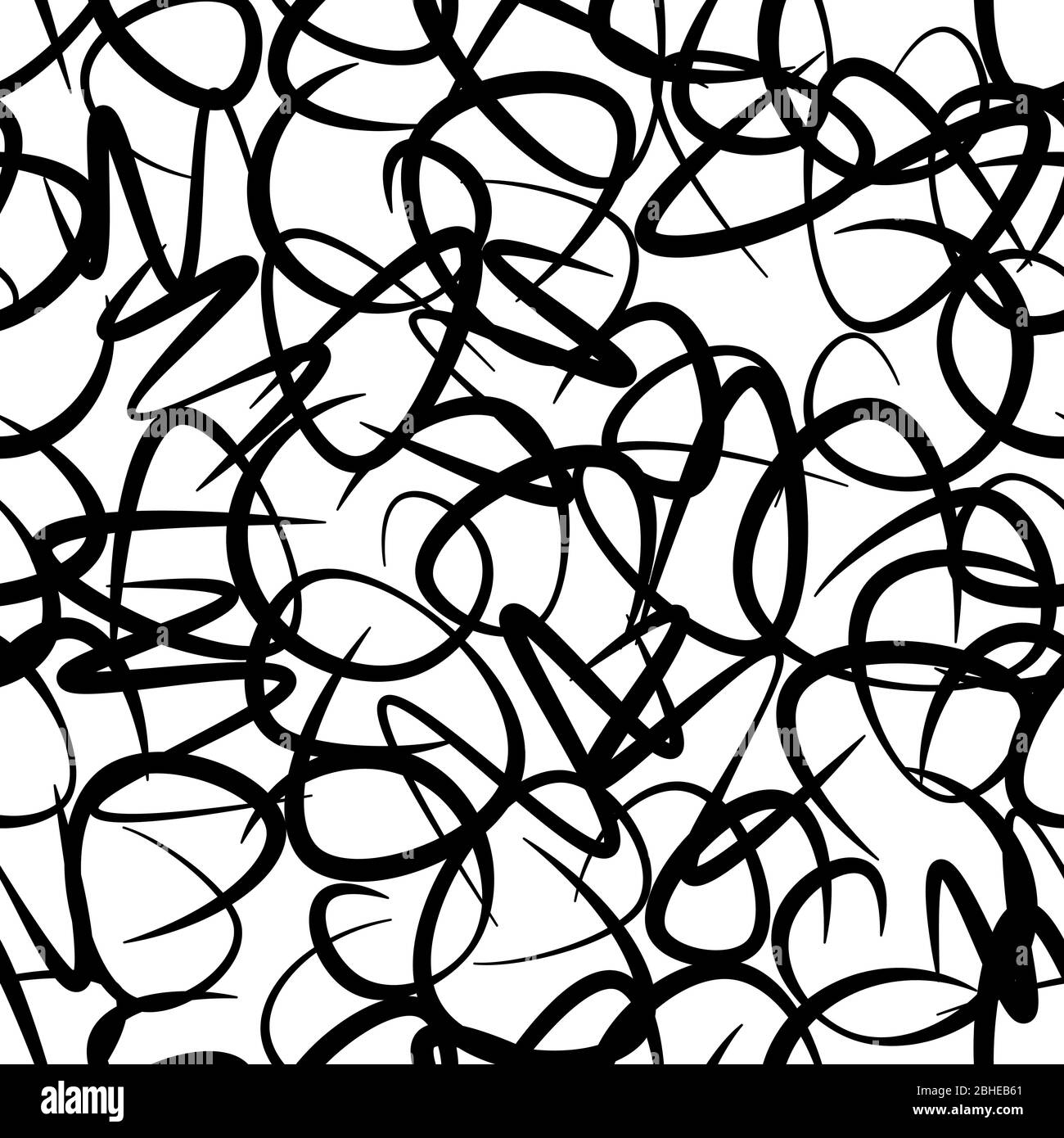 Abstract seamless pattern background of handmade curved lines for ...