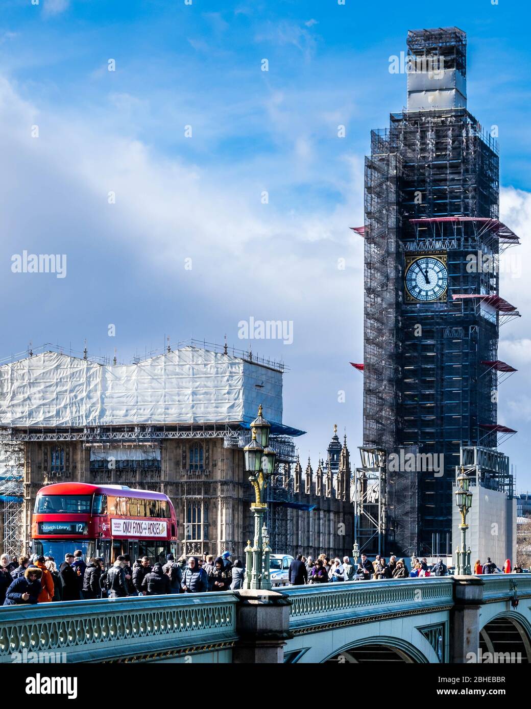 People walking in front of the Big Ben in London,UK. Very crowded ...