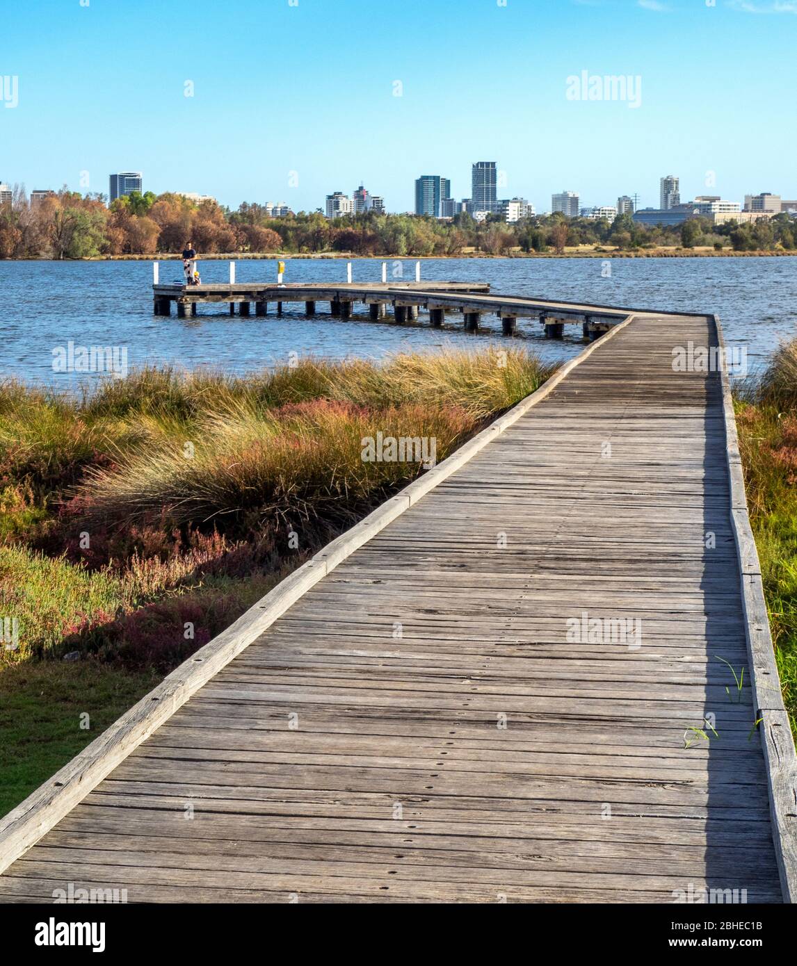 Wooden Maylands Jetty on the Swan River Perth Western Australia Stock ...