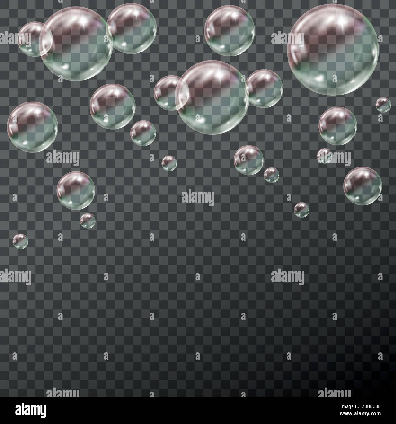 Flying transparent soap bubbles on checkered background Stock Vector ...